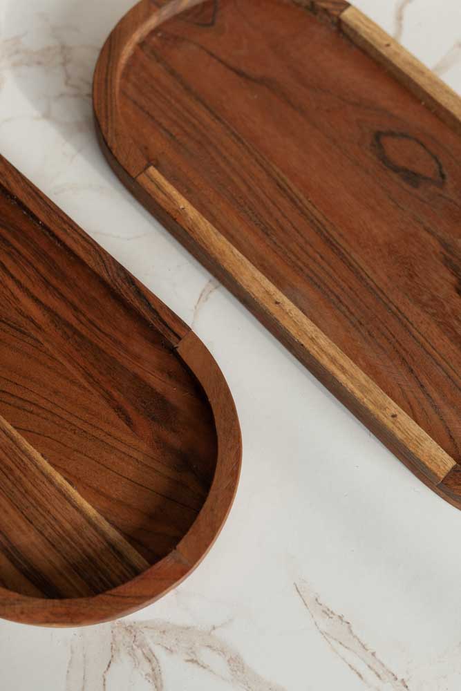 Acacia Wood Beveled Edge Tray – Liiraven Home